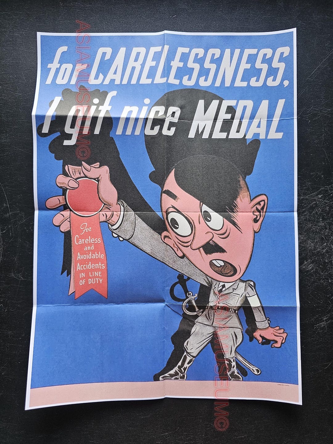1940 WW2 USA America Caricature Comic Drawing Funny Careless Accident ...