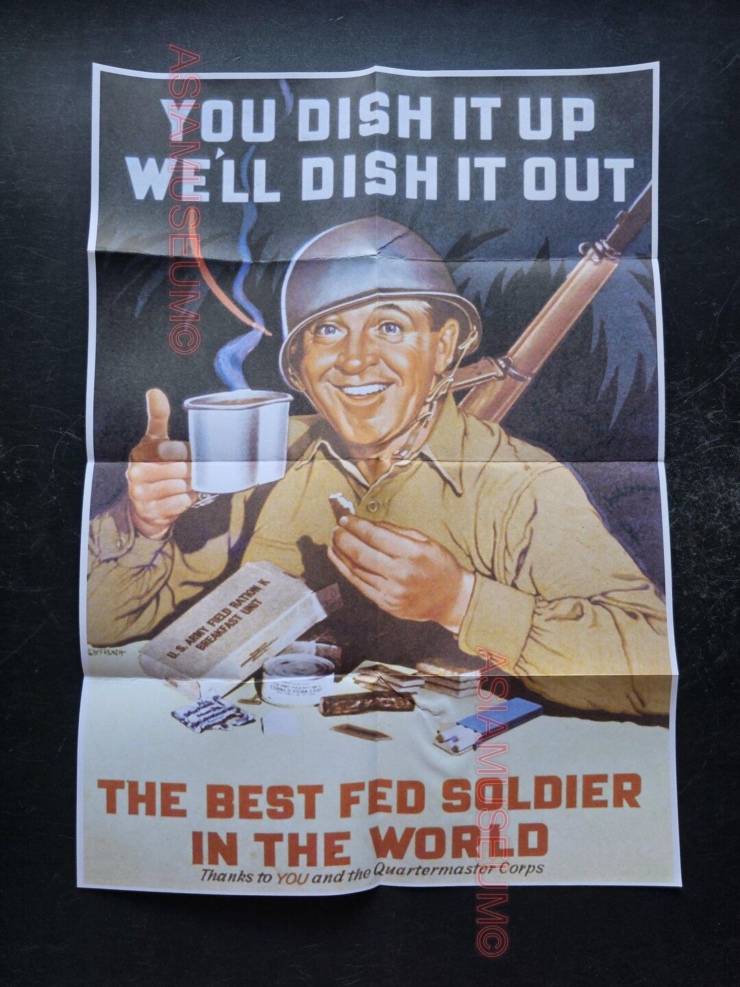 1944 WW2 USA America All Out Production Quartermaster Corps Fed Food ...