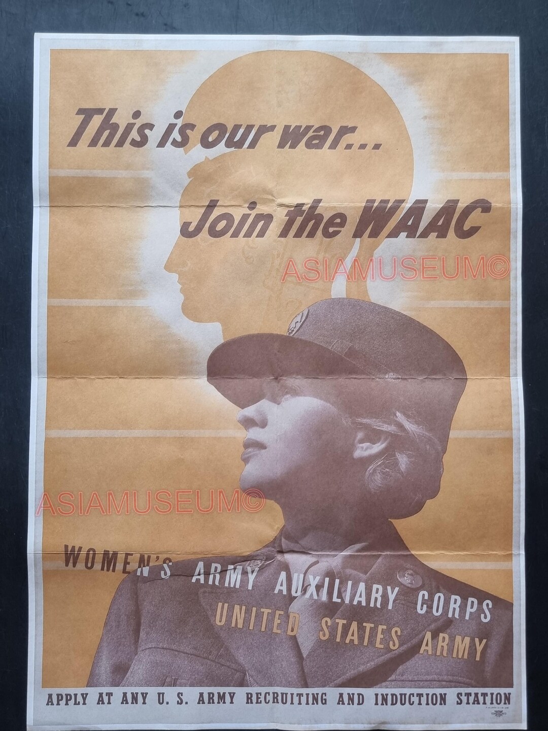 1944 WW2 USA America Women Army Auxiliary Corp WAAC Recruit Patriotic Victory Army Soldier ...
