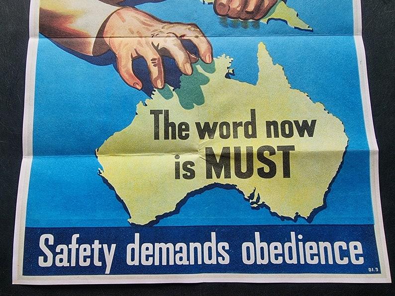 1941 WW2 USA America Japan He's Coming South Australia Safety Demands ...