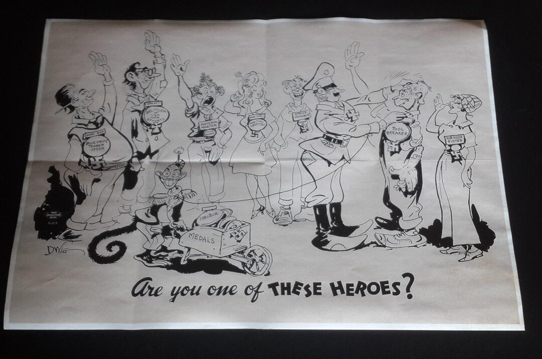 1942 WW2 USA America Cartoon Comic Funny Japan Japanese Uniform Monkey ...