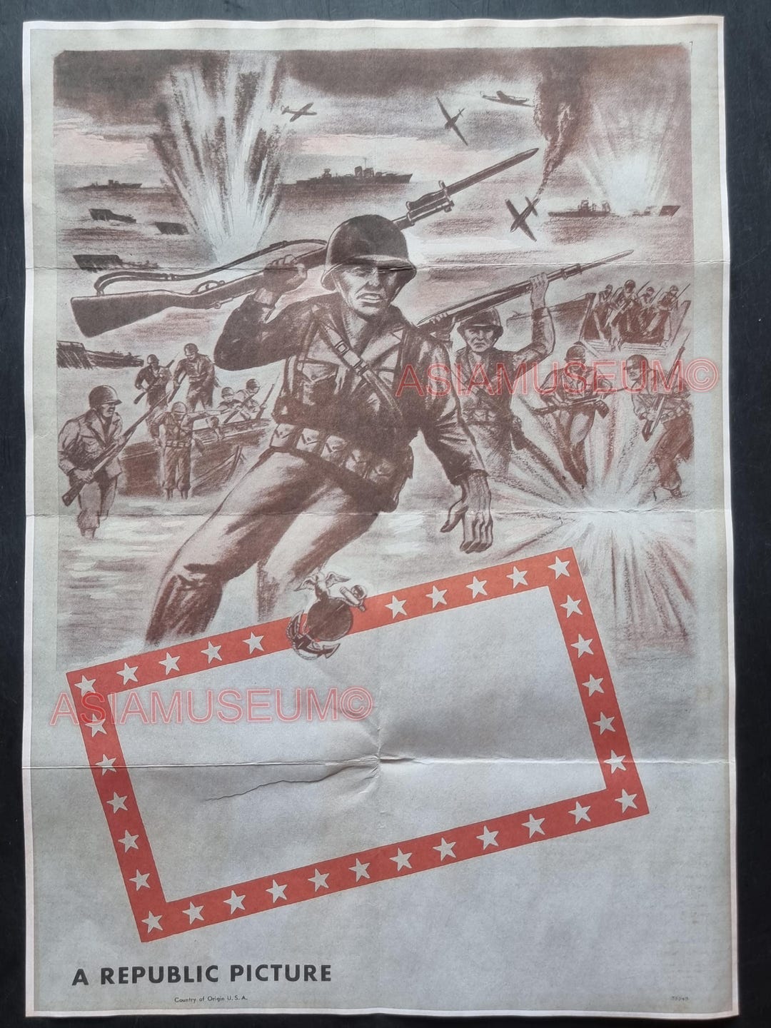1944 WW2 USA America Picture D-day Landing Infantry Marine Navy ...