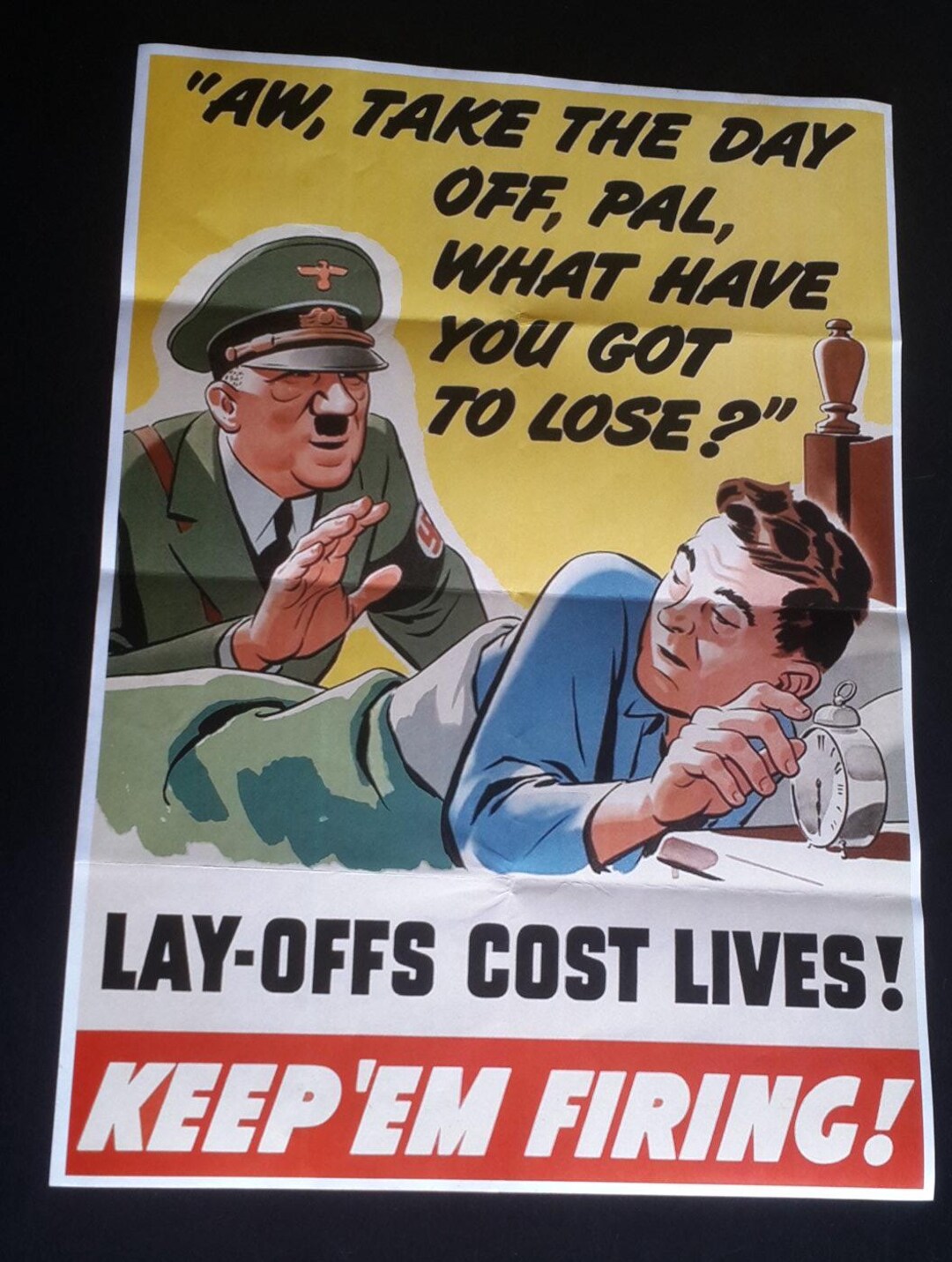1942 WW2 USA America Worker Lay off Cost Lives Sleep Uniform Home Army ...
