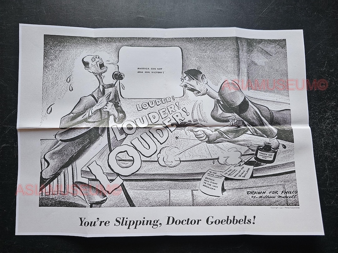 1940 WW2 USA America Caricature Drawing Doctor Table Telephone ...
