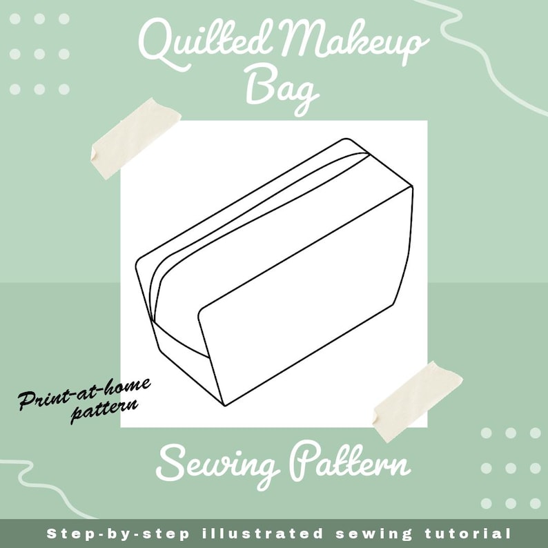 Quilted Makeup Bag Sewing Pattern PDF – Beginner-friendly, Stylish ...