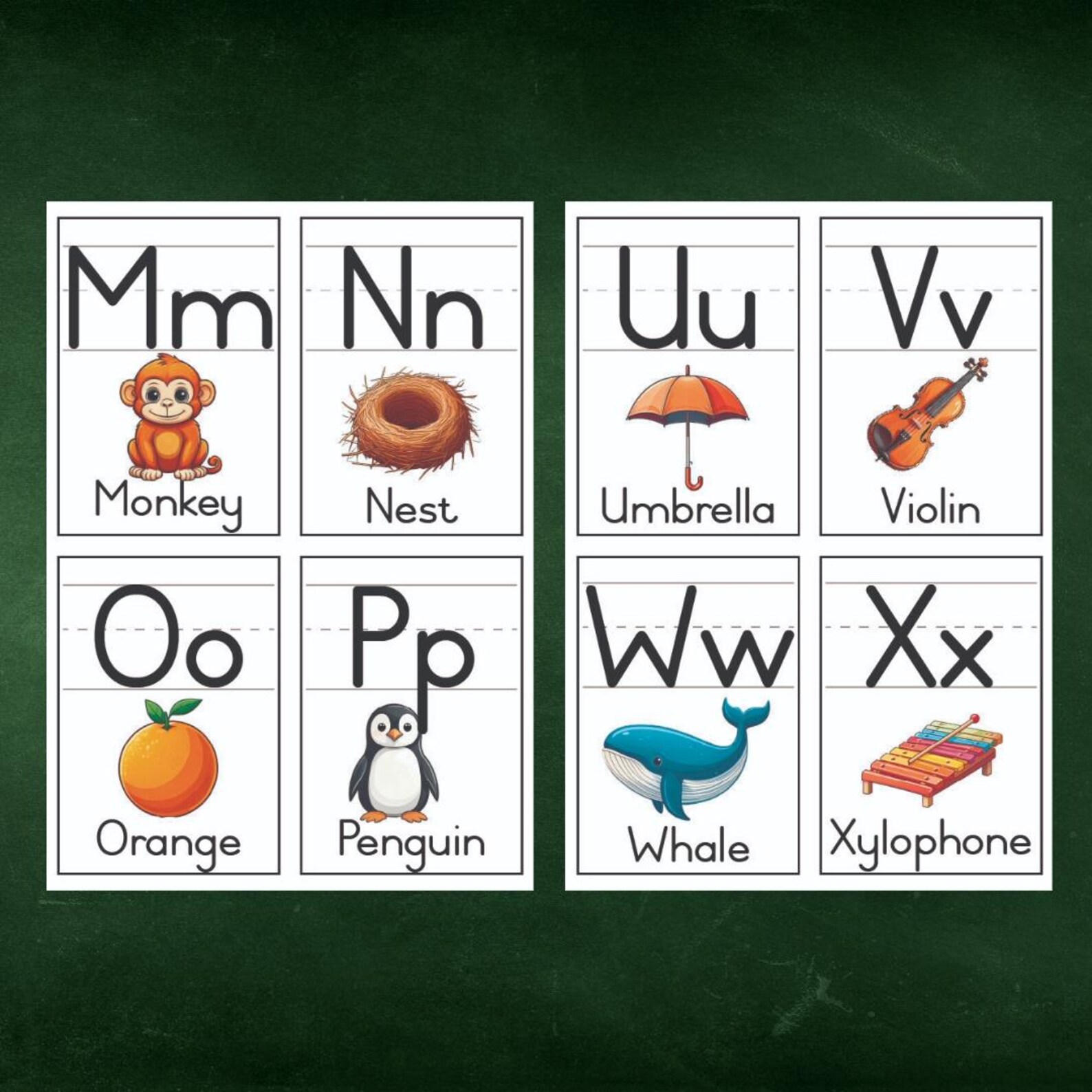 A-Z Printable Flash Cards, 26 Alphabet Flashcards, Early Learning, ABC ...