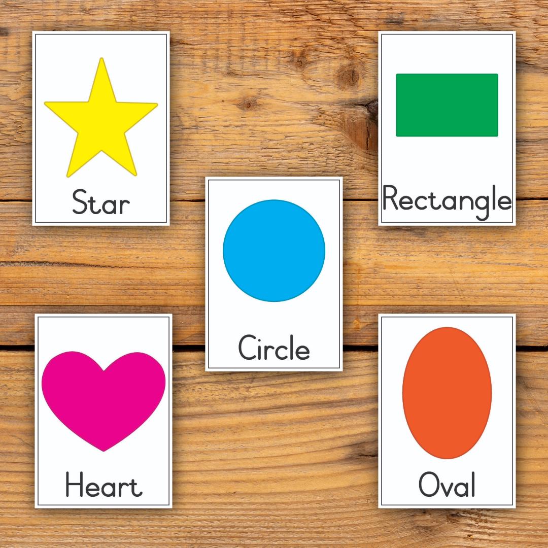 Printable Shape Flash Cards, Basic Shapes for Kids, Montessori-inspired ...