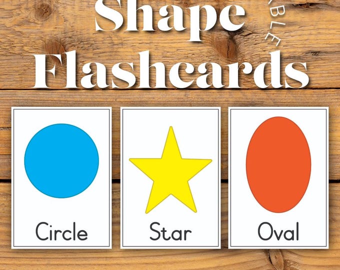 Printable Shape Flash Cards, Basic Shapes for Kids, Montessori-inspired ...