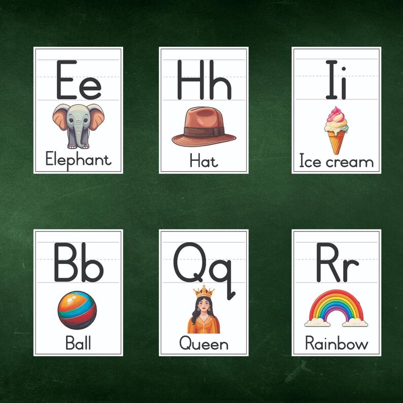 A-Z Printable Flash Cards, 26 Alphabet Flashcards, Early Learning, ABC ...