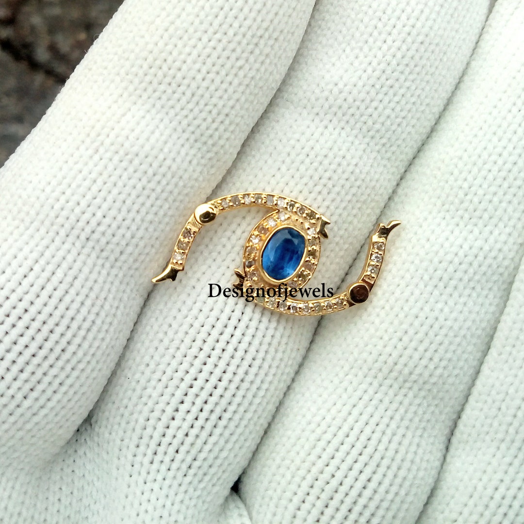 Double Side Openable Lock, Natural Pave Diamond Jewelry, Evil Eye ...