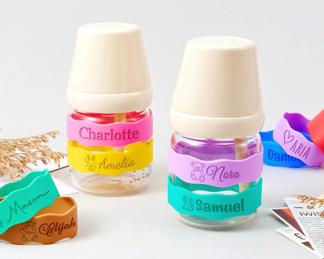 Personalized Silicone Cup Bands, Custom Engraved Name Labels - Etsy