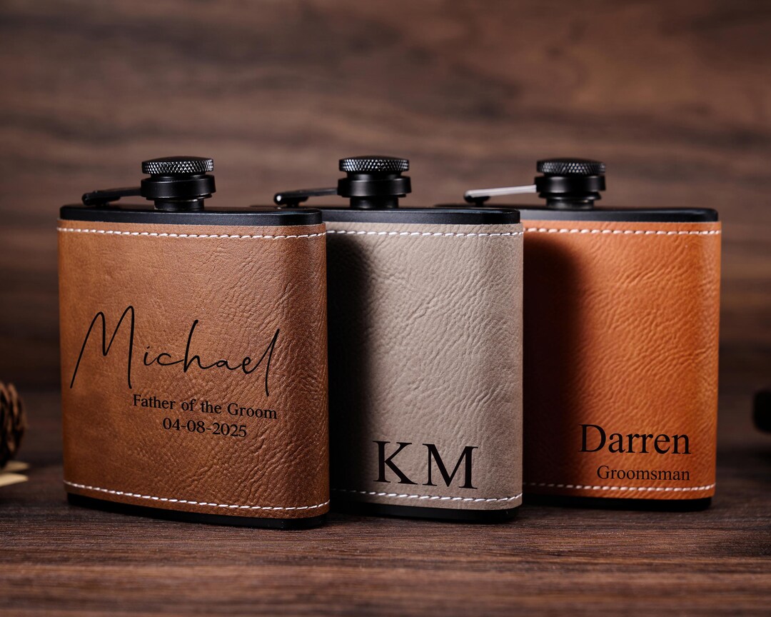 Personalized Flask for Men, Custom Groom Flask Gifts, Groomsmen Flasks ...