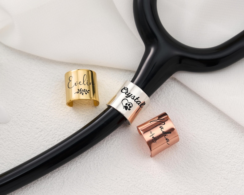 Custom Stethoscope Name Tag, Engraved Stainless Steel ID Charm for ...