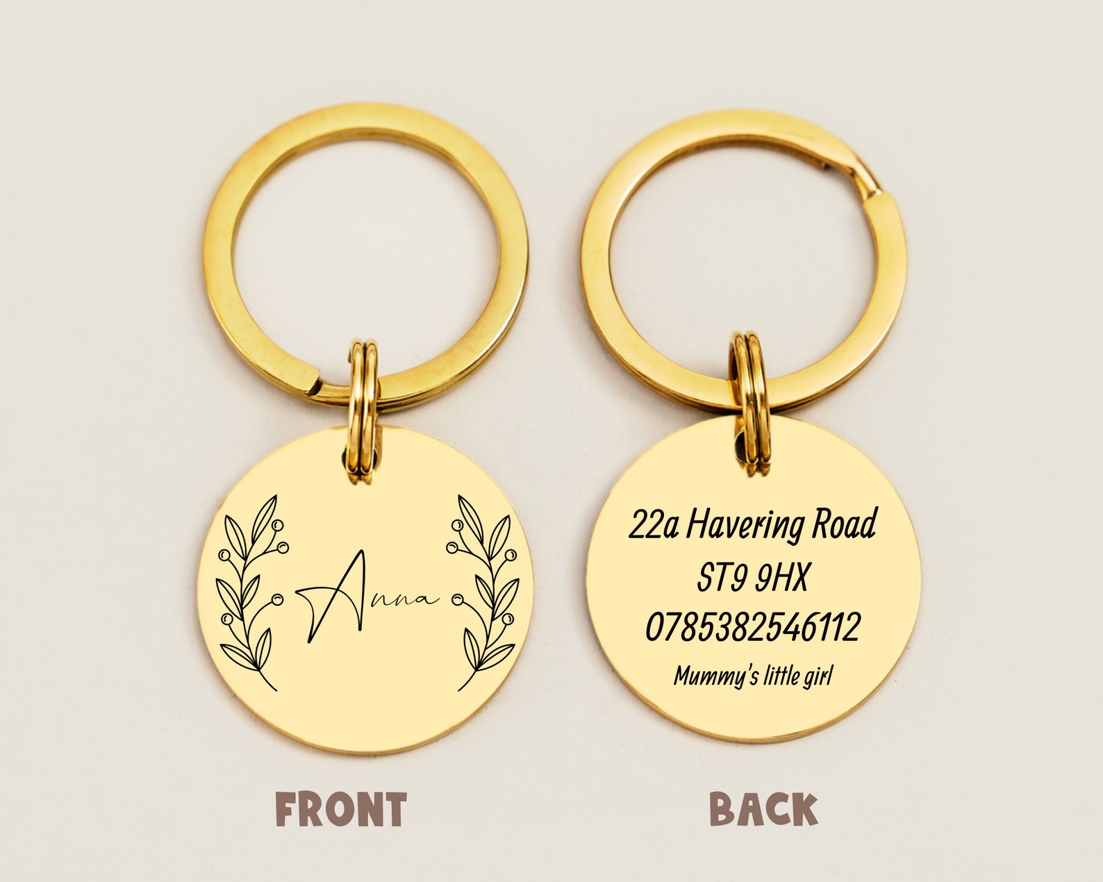 Luxurious Dog Tag With Personalization, Engraved Name ID Tag for Dogs ...