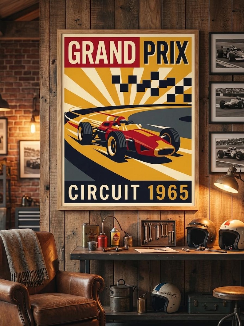 Vintage Grand Prix Racing Poster, 1960s Open-wheel Car Wall Art - Etsy