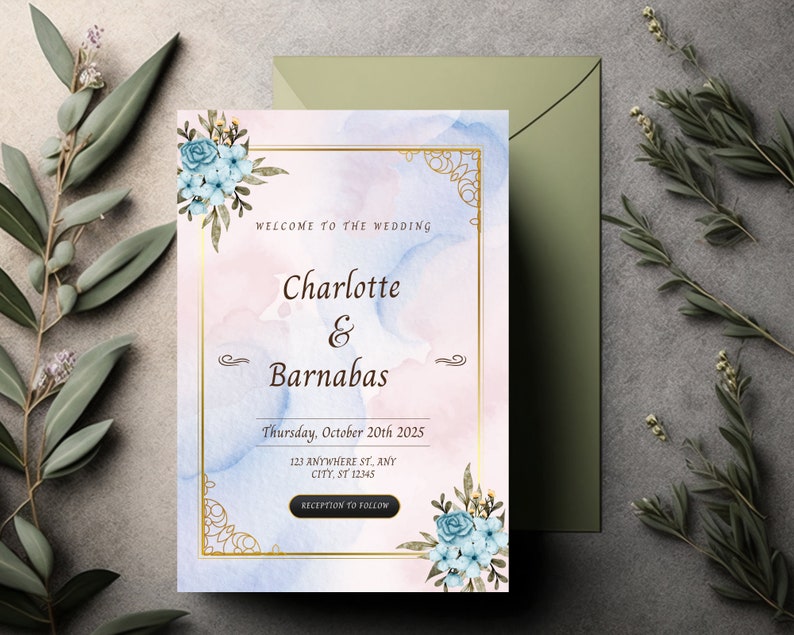 Wedding Invitation Template, Printable Wedding Invitation, Wedding ...