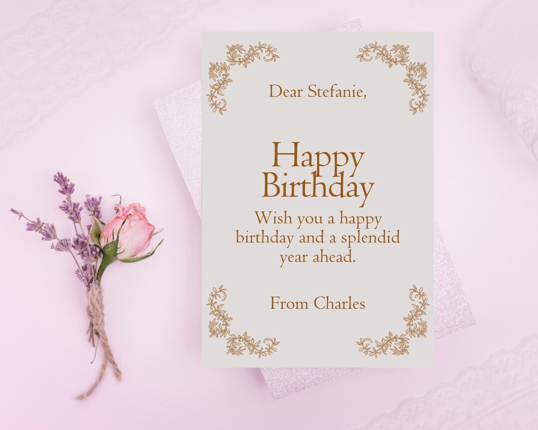 Birthday Cake Greeting Card, Printable Birthday Card ,personalized Cake ...