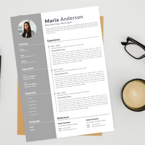 Resume Template, CV Template Word, Google Docs, Pages, Professional ...