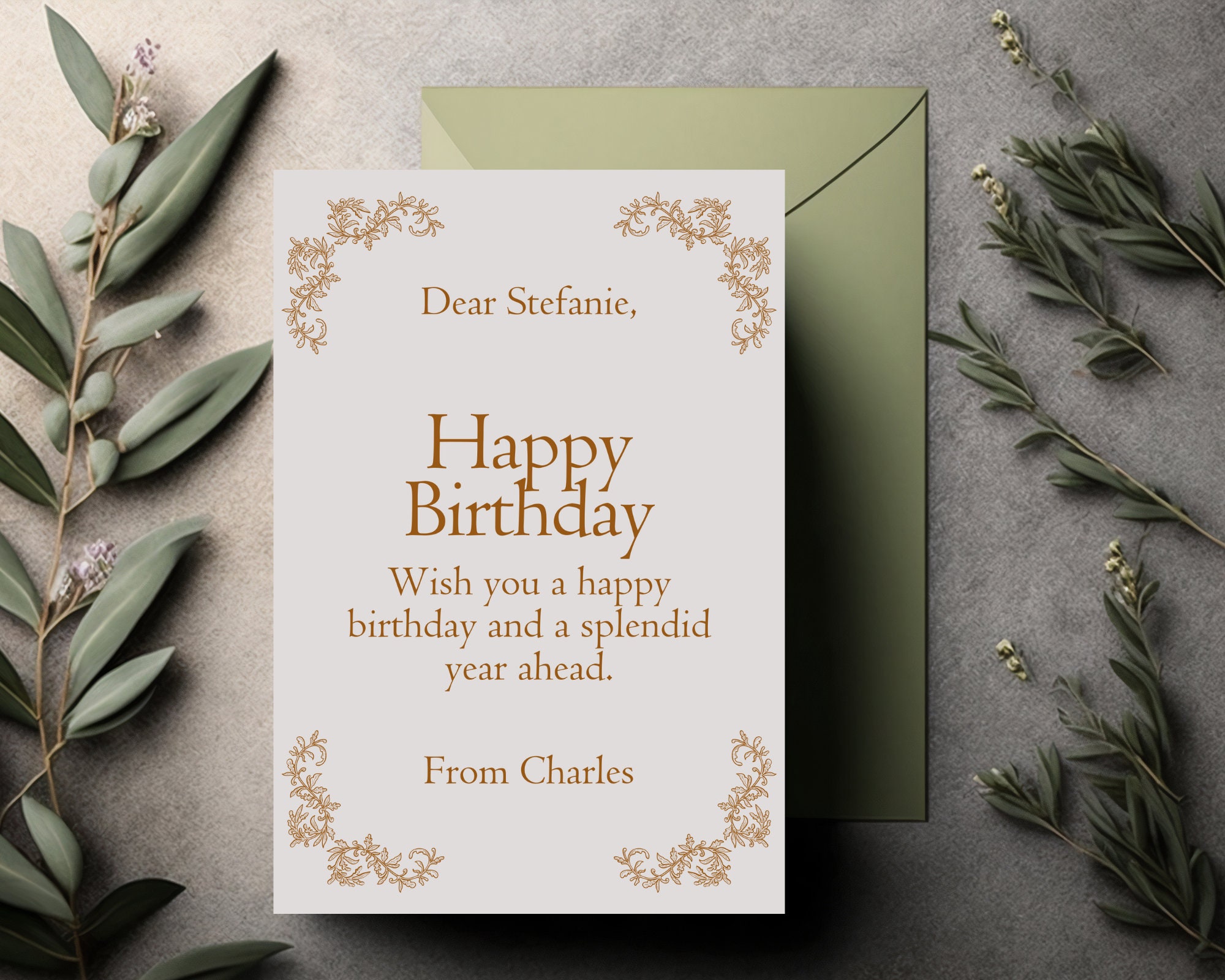 Birthday Cake Greeting Card, Printable Birthday Card ,personalized Cake ...