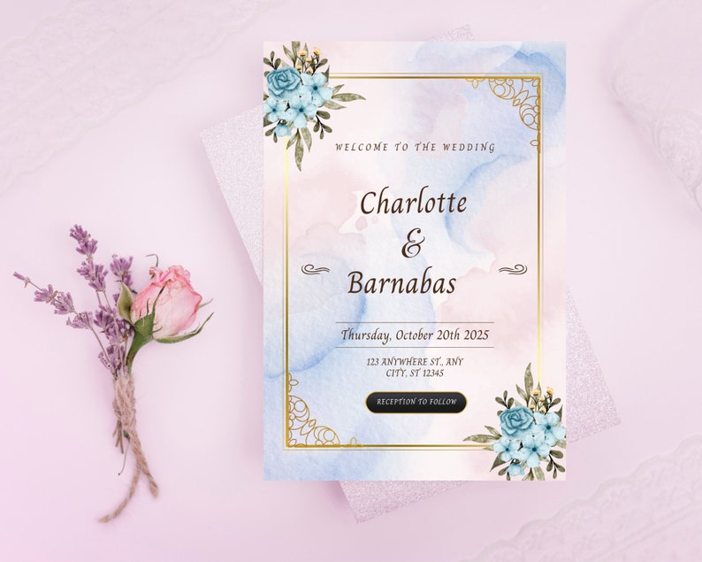 Wedding Invitation Template, Printable Wedding Invitation, Wedding ...