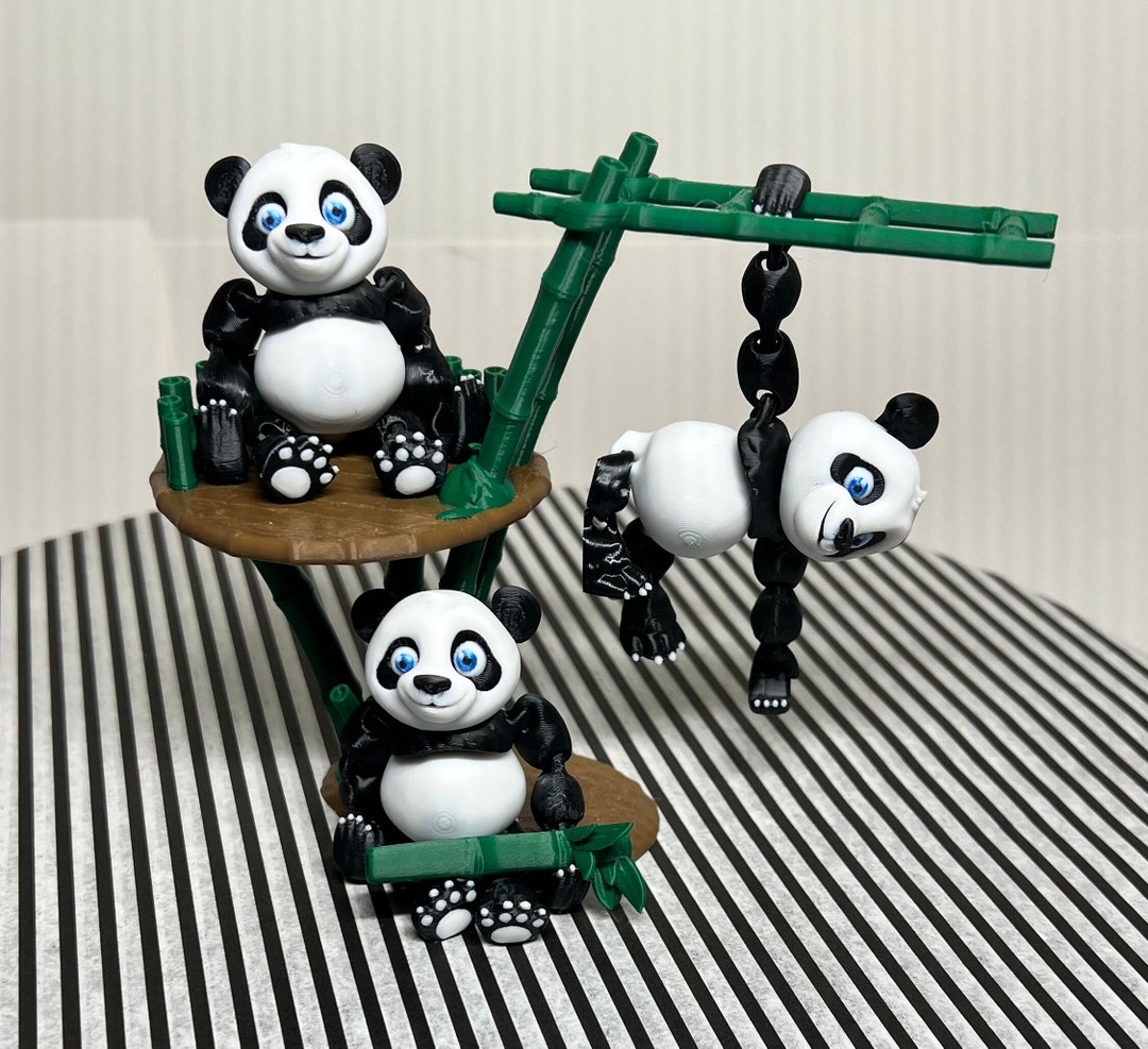 Panda Flexi With Treehouse, Flexi, Articulated - Etsy