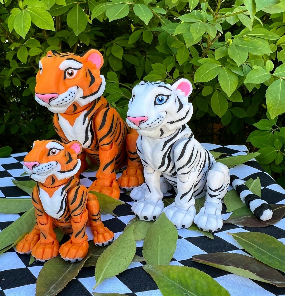 3D Printed Tiger, Articulated, Orange Tiger, White Tiger - Etsy