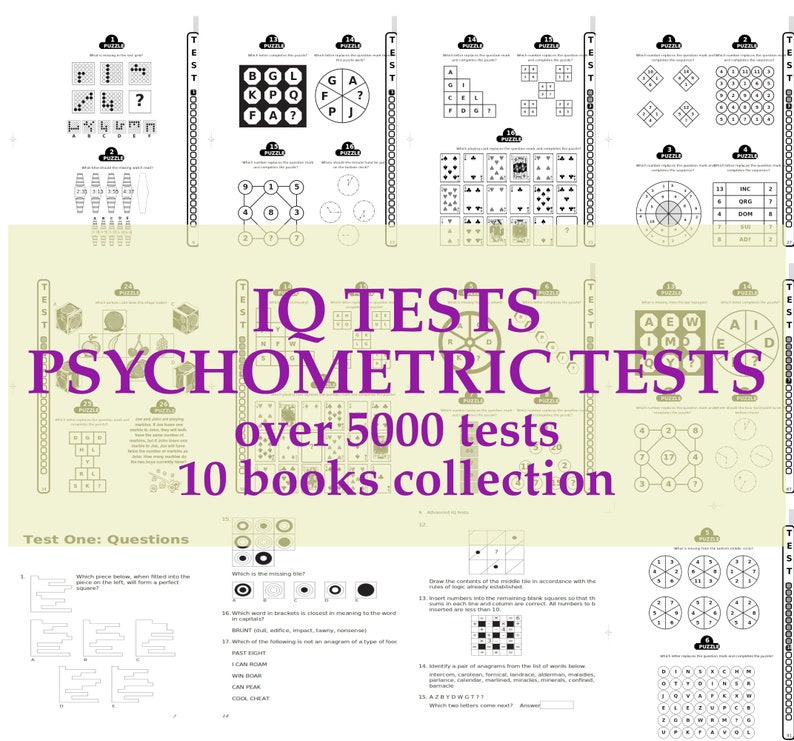 IQ Tests, Psychometric Tests, Psychology Ebooks Collection - Etsy