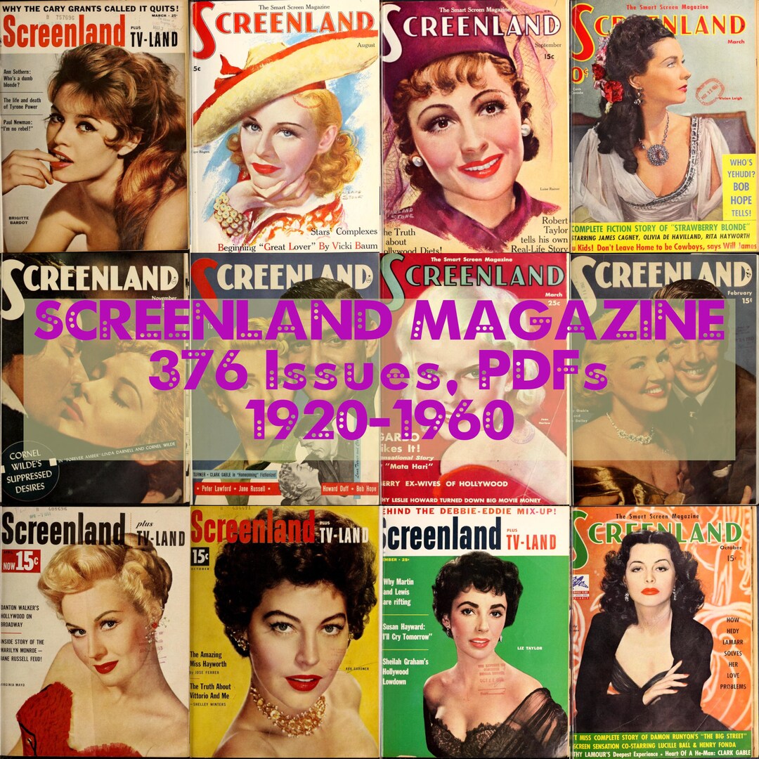 Screenland Magazine, Classic Hollywood Magazine, Movie Fan Magazine ...