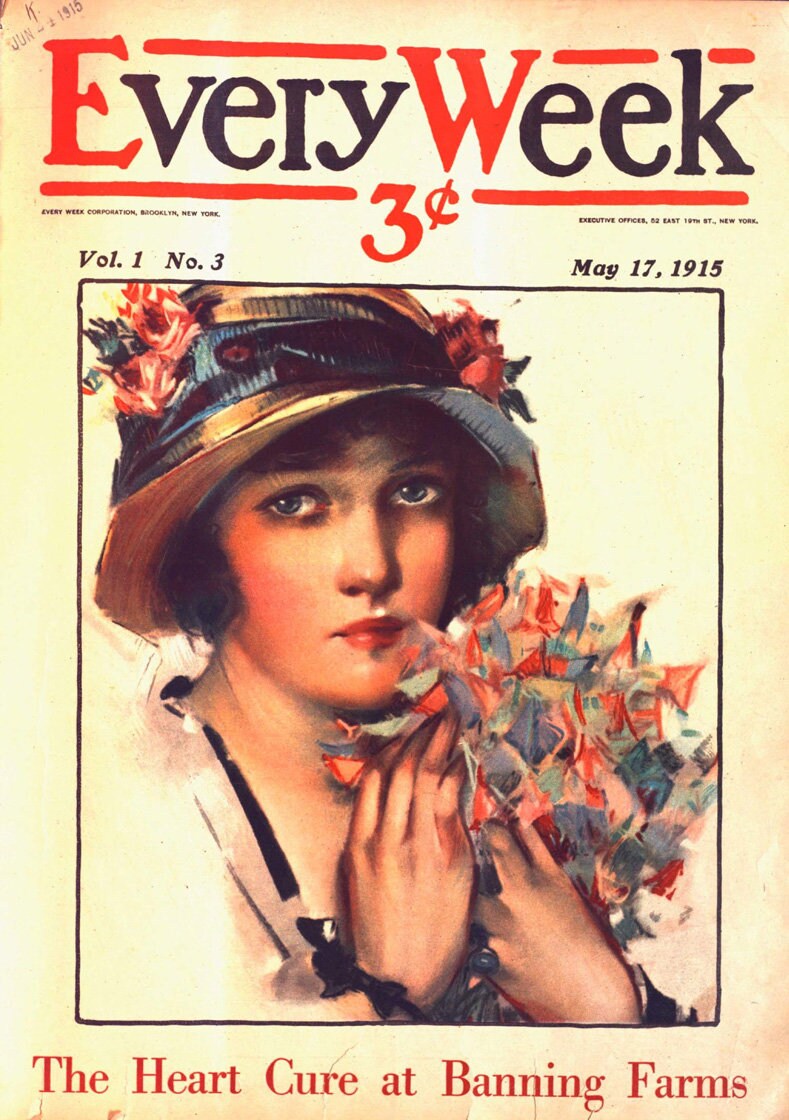 Every Week Magazine, Rare Vintage Magazine, American Culture, 1915-1916 ...