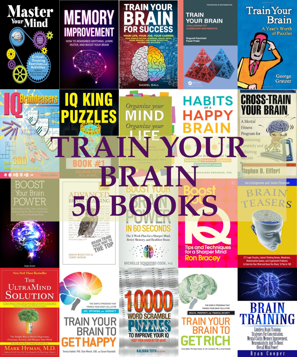 50 Brain Training IQ Boost Books, Mental Fitness, Brain Workout ...
