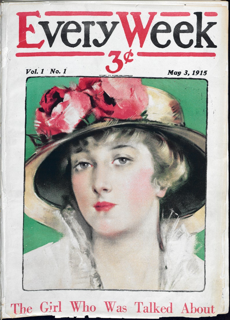 Every Week Magazine, Rare Vintage Magazine, American Culture, 1915-1916 ...