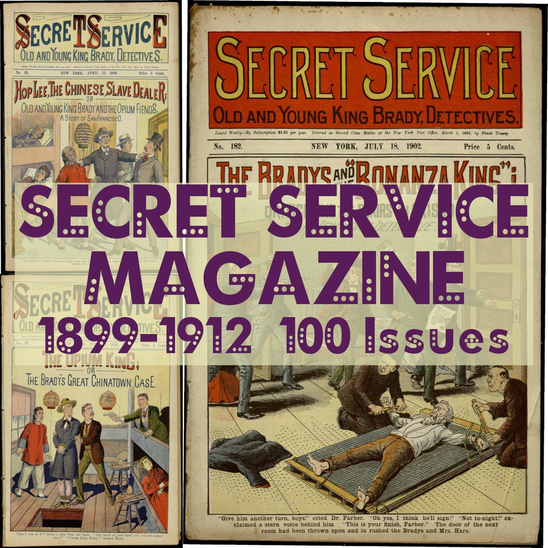 100 Secret Service Old and Young King Brady Magazine, Vintage Pulp ...