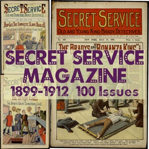 100 Secret Service Old and Young King Brady Magazine, Vintage Pulp ...