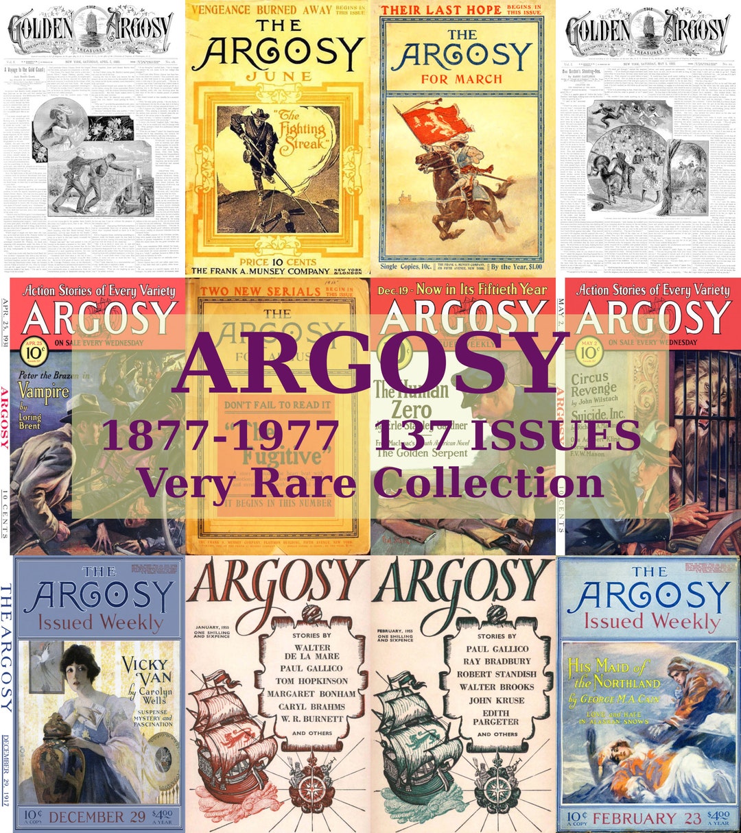 Argosy Magazine, Vintage, Rare Pulp Fiction Magazine, Digital Magazine ...