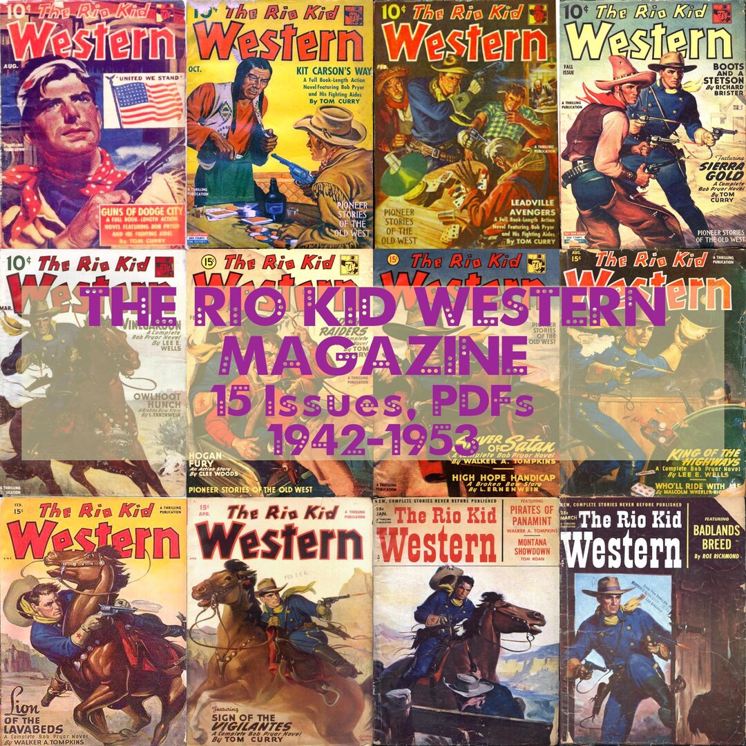 Vintage Pulp Western Magazine, the Rio Kid Western Magazine, Digital ...