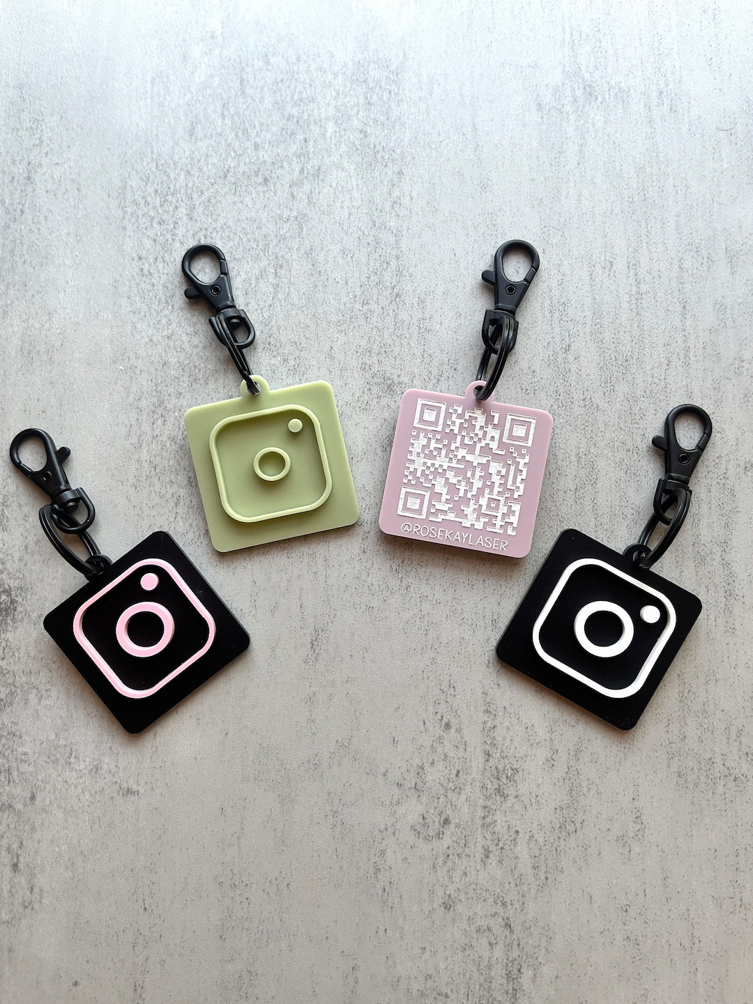 Custom QR Code Keychain Instagram Tag Scan & Follow Personalized ...