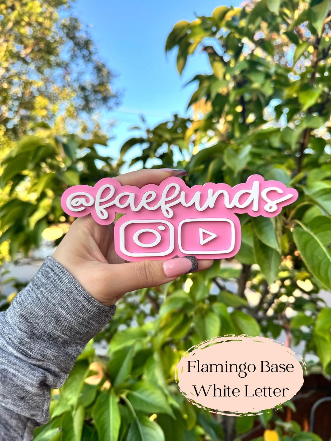 2 Row Acrylic Social Media Watermark | Instagram Tag | Business Tag ...