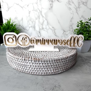 Acrylic Business Sign Bubble Shape With Stand | Instagram Tag ...