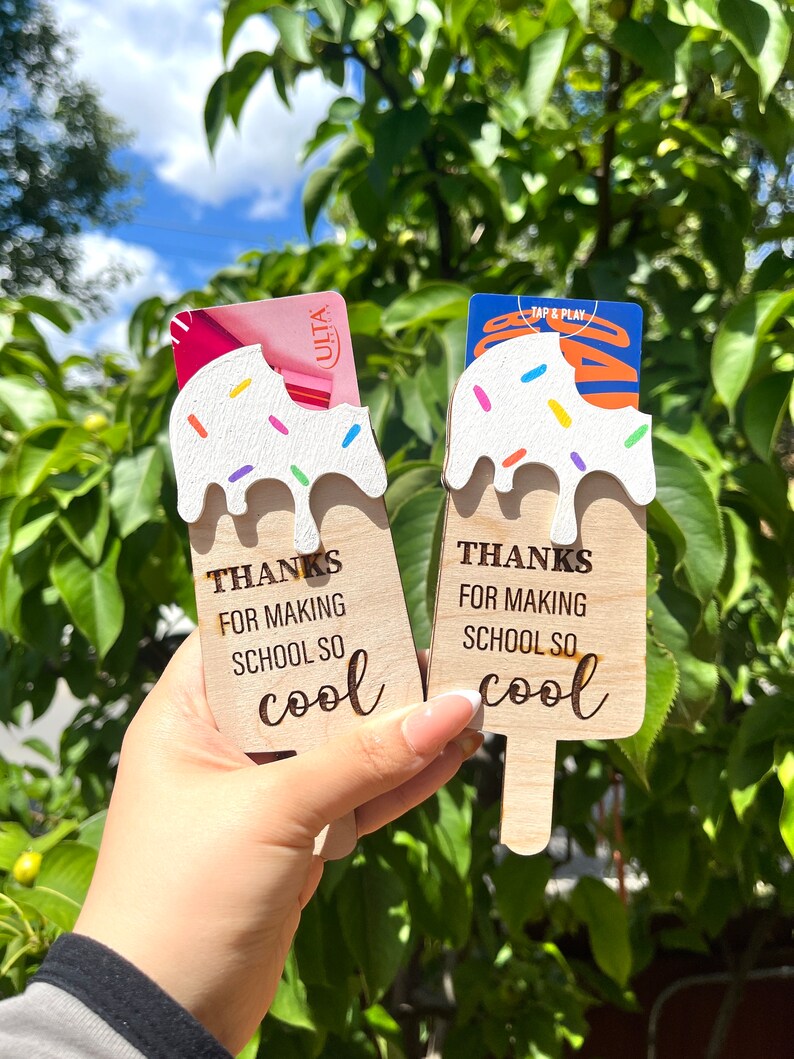 Ice Cream Popsicle Giftcard Holder Teacher Gift End of School Year Gift ...