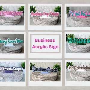Acrylic Business Sign Bubble Shape With Stand | Instagram Tag ...