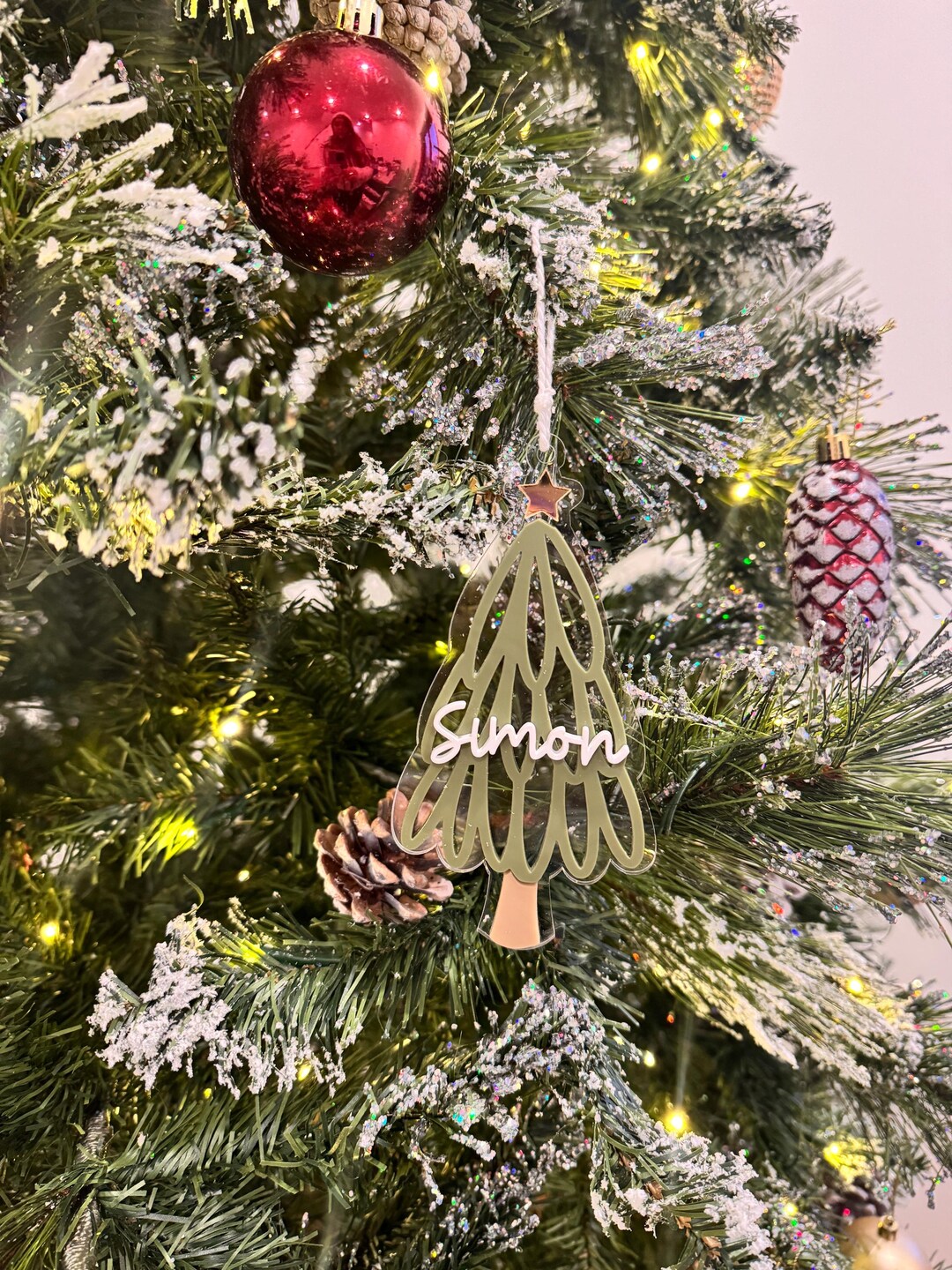 Personalized Name Christmas Tree Ornament | Stocking Tag | Custom ...