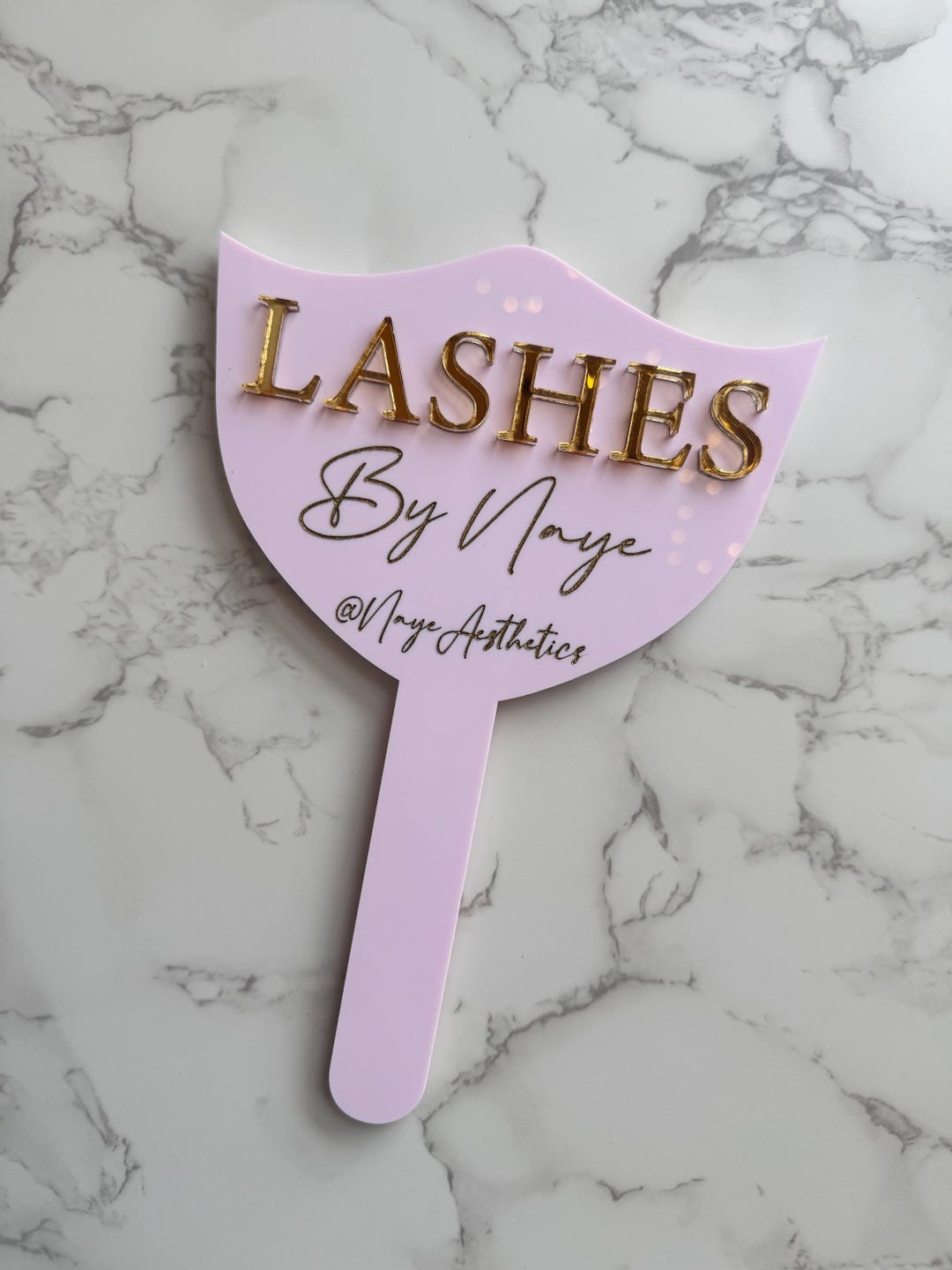 Lash & Brow Beauty Mirror Handheld Mirror Business Branding Photo Prop ...