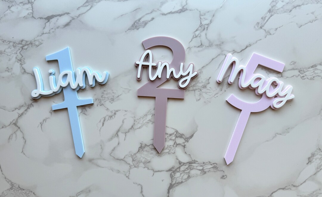 Birthday Number Layered Cake Topper | Age Cake Topper | Acrylic Cake ...