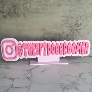 Acrylic Business Sign Bubble Shape With Stand | Instagram Tag ...