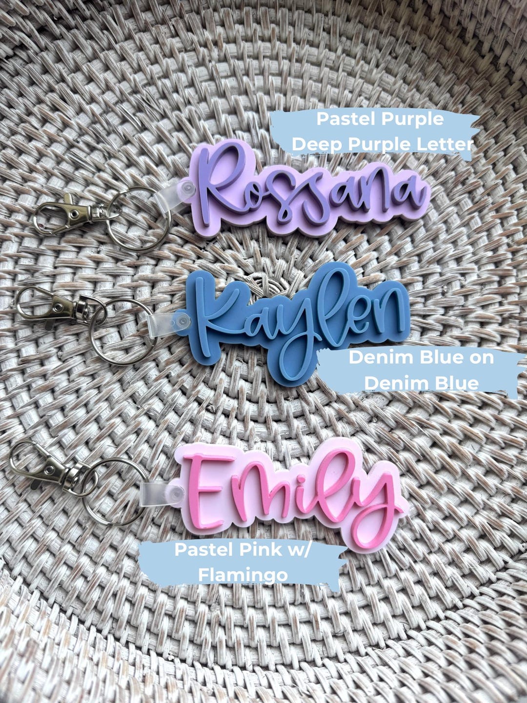 Acrylic Name Keychain | Purse Tag | Bookbag Tag | Name Tag | Name ...