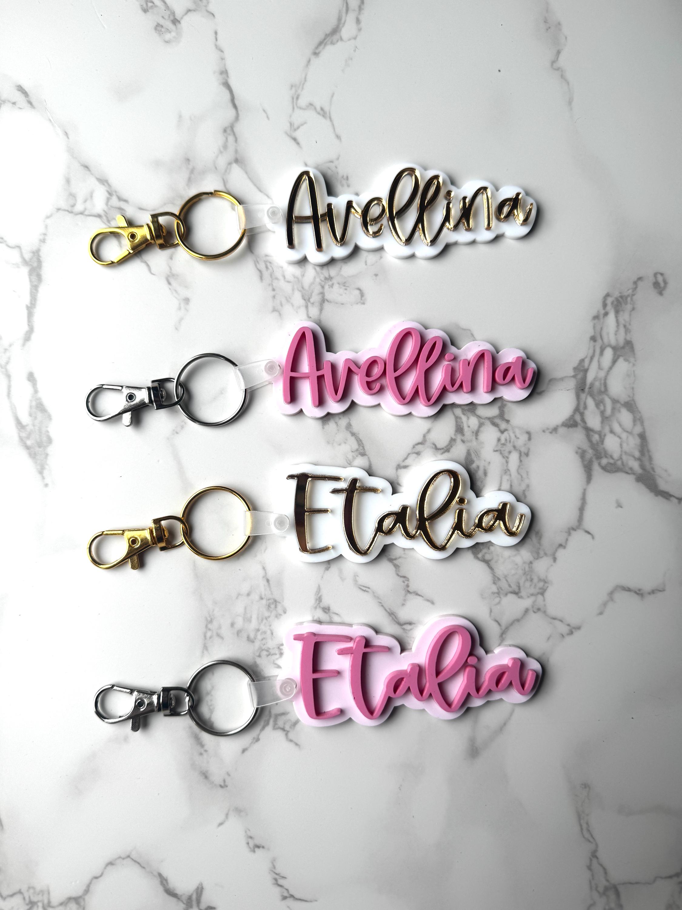 Acrylic Name Keychain | Purse Tag | Bookbag Tag | Name Tag | Name ...