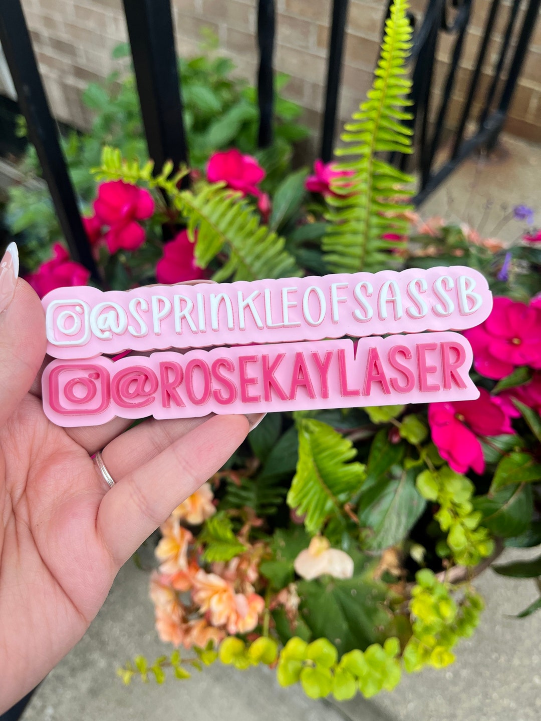 Acrylic Social Media Watermark Bubble Shape Instagram Tag Business Tag ...