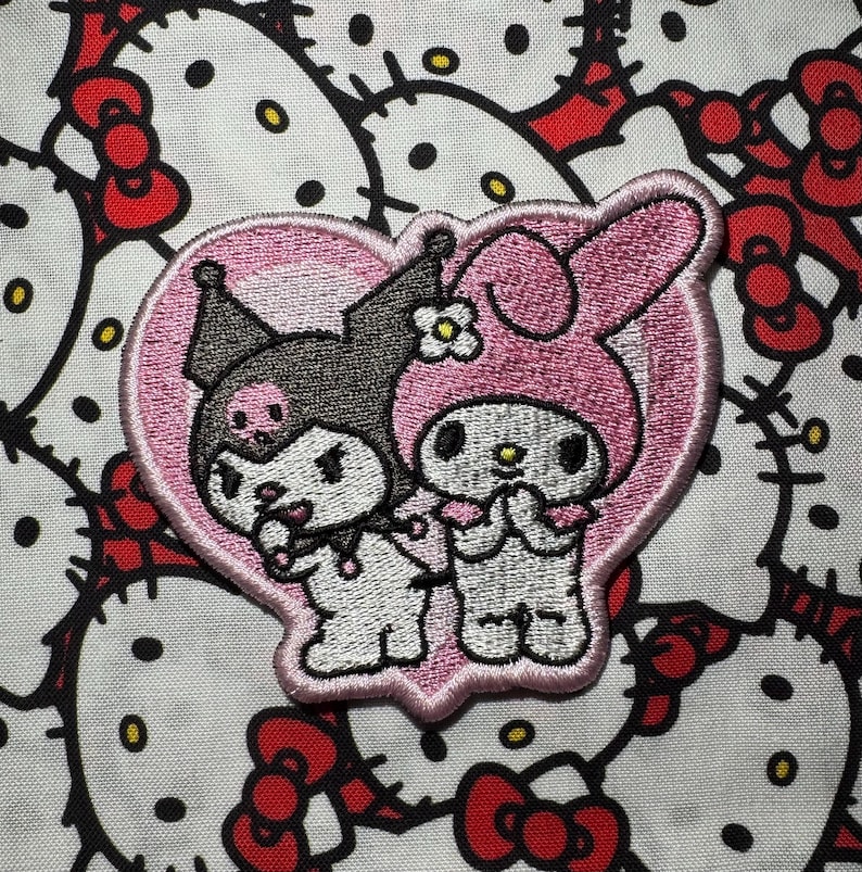 My Melody X Kuromi Embroidered Iron on Backed Patch 3.5inx3in Sanrio and Friends - Etsy