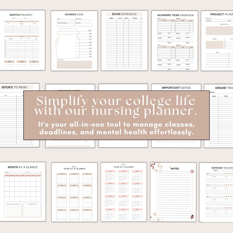 Nursing Student Planner Printable, Nursing Planner, Printable Student ...