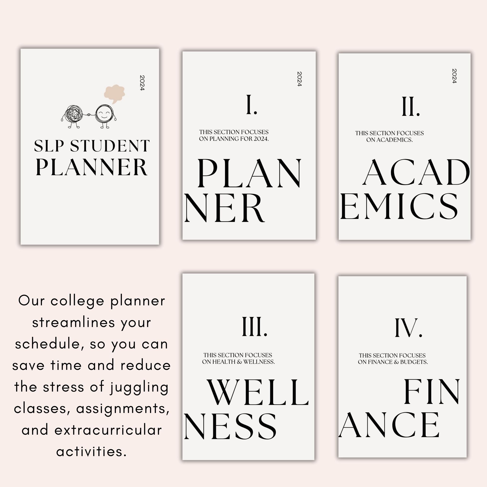 Speech Therapy Student Planner Printable, SLP College Planner, SLP ...